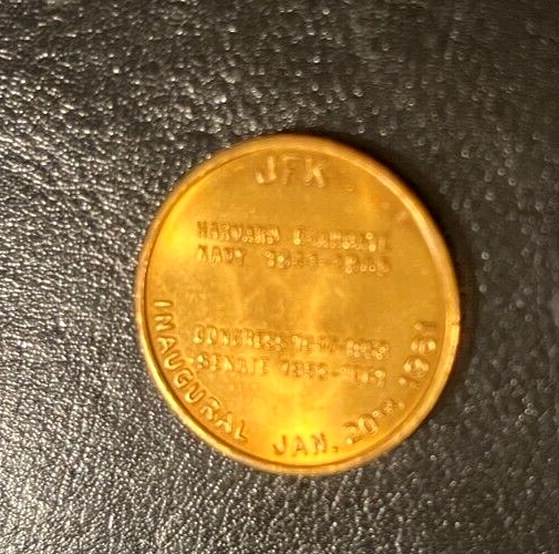 1961 JOHN F. KENNEDY INAUGURAL 35th PRESIDENT BRONZE/COPPER/BRASS Coin ...