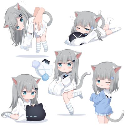 Anime Girls Nacho Neko Cat Girl Cat Ears Cat Tail Gaming Mat Desk 2758 ...