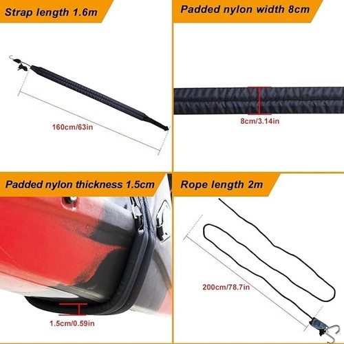 Kayak Storage Strap Kayak Rack Hanging Storage from Wall with 1/4 ...