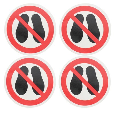 4Pcs Vinyl Safety Stickers No Stepping On Surface Sign Warning Vinyl ...