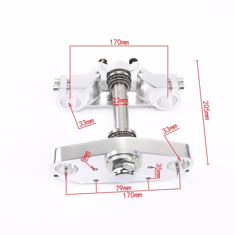 630MM FRONT FORKS SHOCKS FORK SET ASSY SUSPENSION+33mm Triple Tree ...