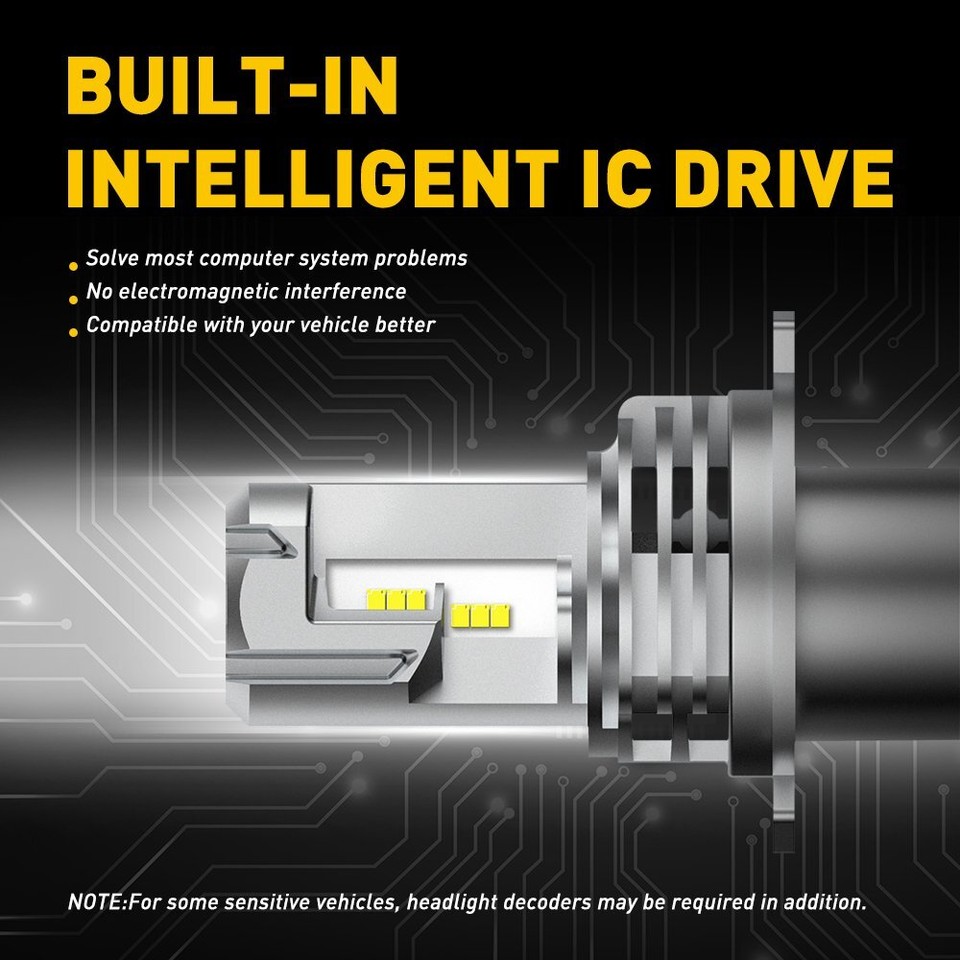 H4 9003 HB2 LED Headlight High Low Beam Bulbs Conversion Kit Super ...