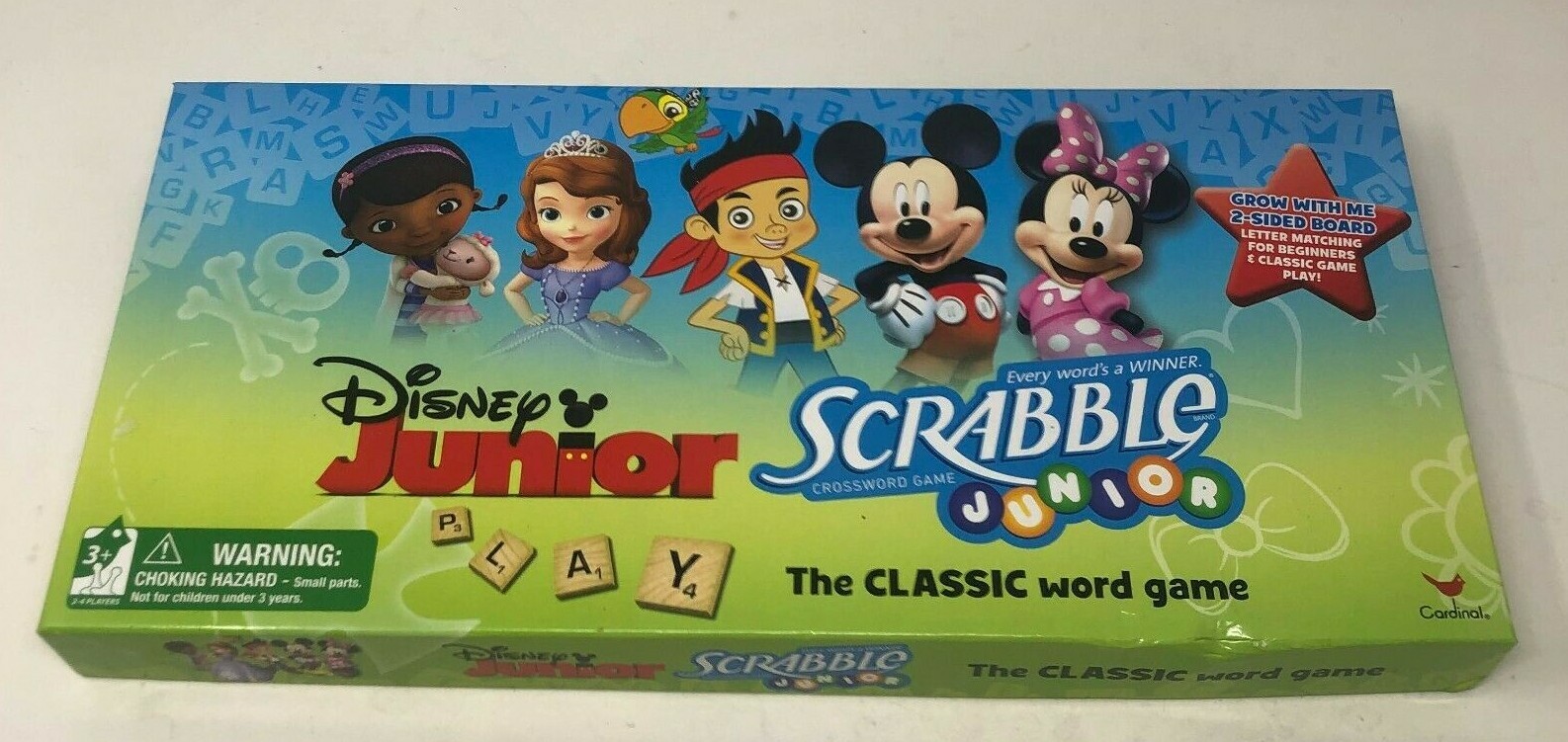 Disney SCRABBLE JUNIOR JR Game 2-Sided Board WOOD TILES & RACKS 2013 ...