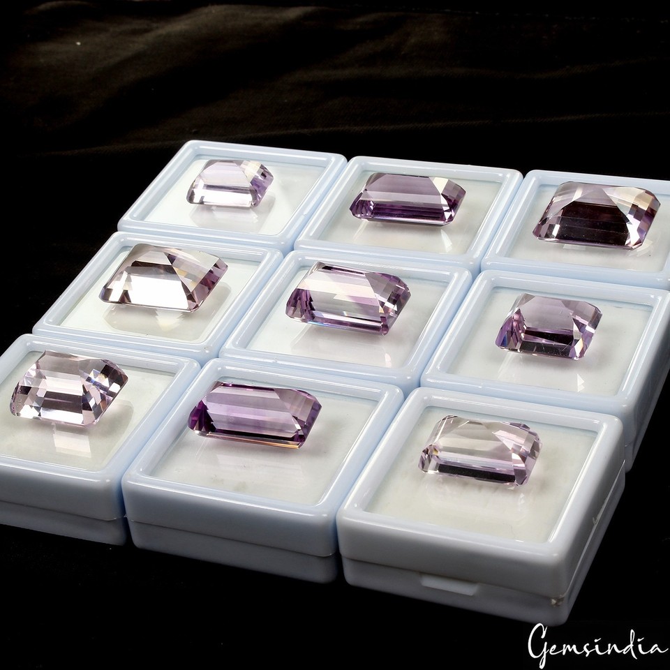 268.30 Ct/9 Pcs Natural AAA Quality Purple Amethyst Octagon Cut Loose ...