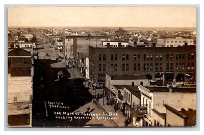 ABERDEEN SOUTH DAKOTA RPPC ~ 464 Main Street ~ Hardware Store ~ Aerial ...