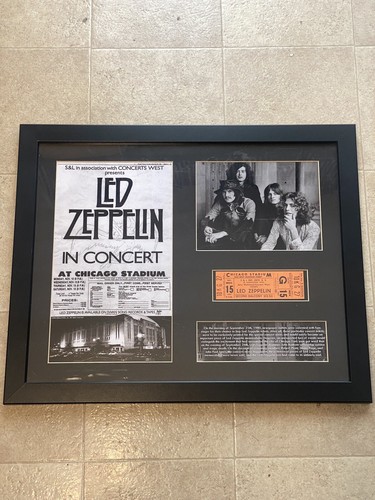 Led Zeppelin Unused Ticket Original Concert From Chicago 1980 Framed 22 ...