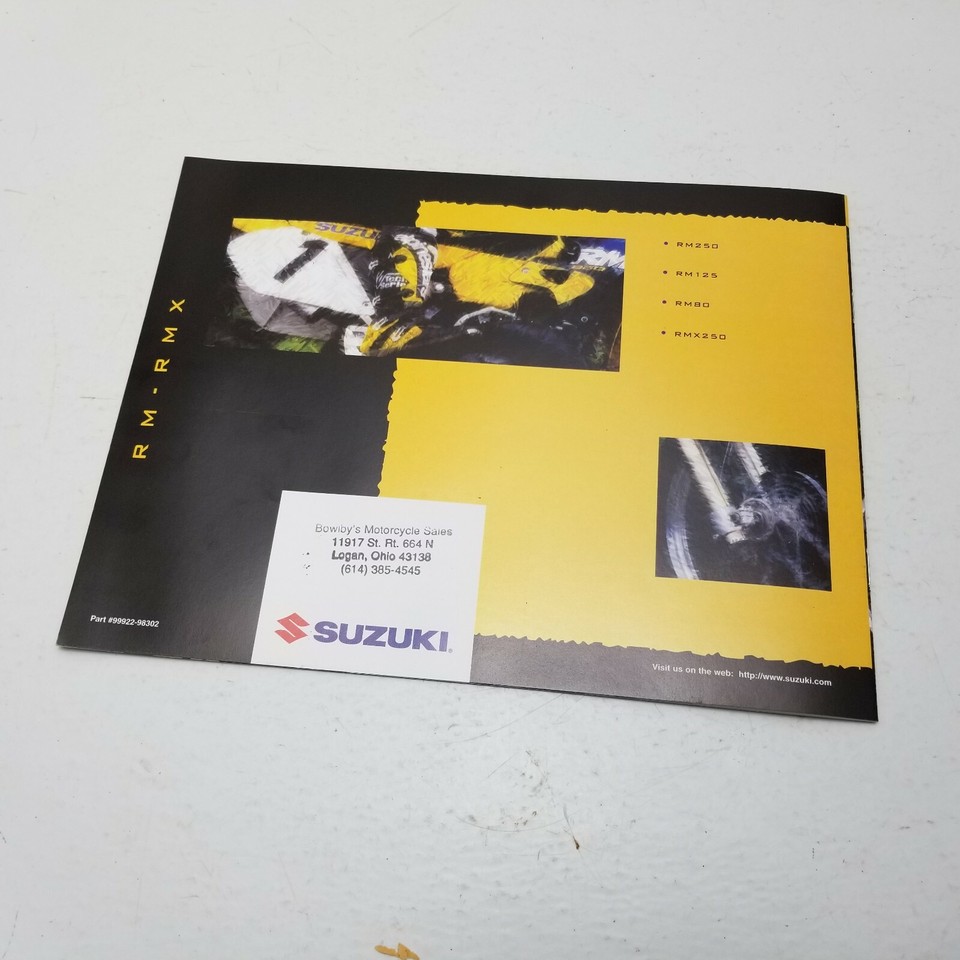 1998 Suzuki RM RMX Sales Brochure Advertising 8.5x11 RM80 125 250 ...