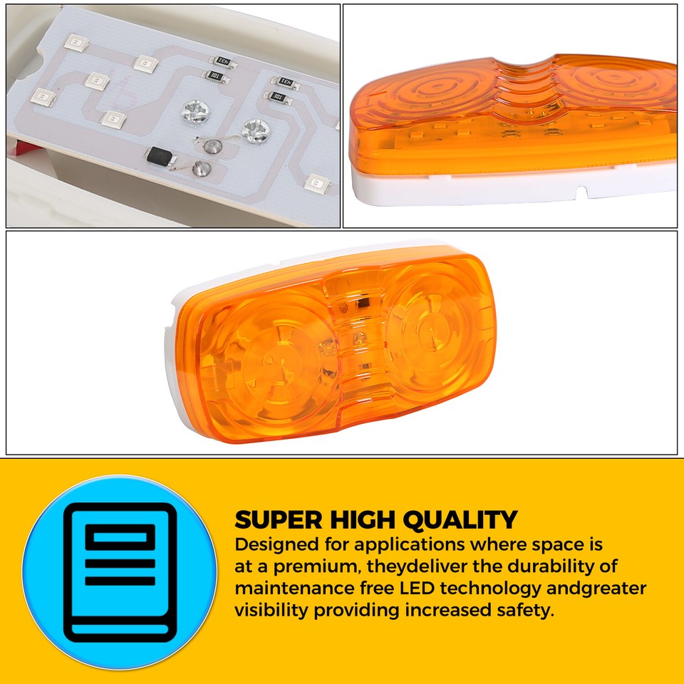 13Pcs Double Bullseye Led Marker Lights 10 LED, 2x4 Rectangle Led ...