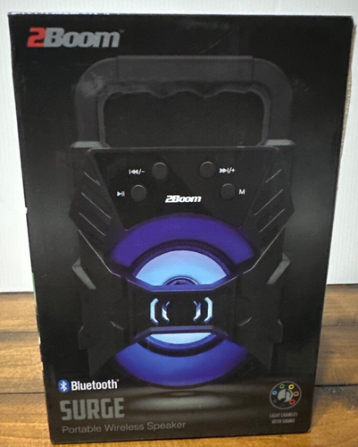 2Boom Surge Bluetooth Portable Wireless Speaker with Light FX FM Radio ...