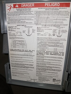 SQUARE D GENERAL DUTY SAFETY SWITCH 30A 240VAC D221N | eBay