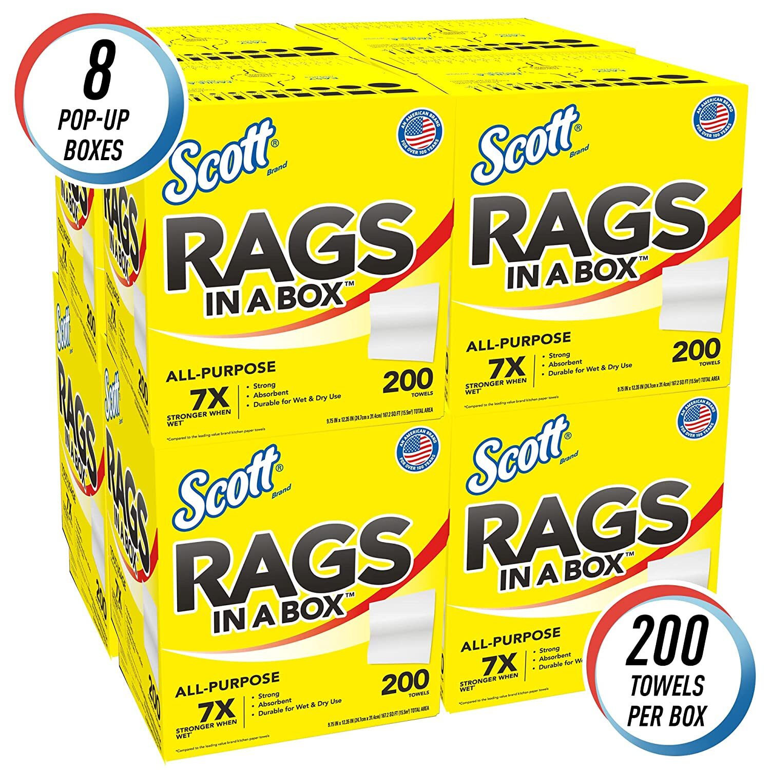 Scott Multi-Purpose Rags In-A-Box, White, 8 Boxes (KCC 75260CT) | eBay
