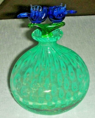 Vintage Royal Limited Crystal Turquoise Perfume Bottle with Love Birds ...