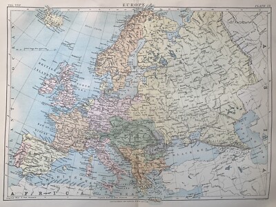 Europa - Europe - ca. 38 x 26,5cm - Encyclopaedia Britannica - 1875 ...