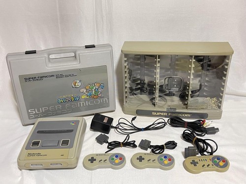 Super Famicom and Cartridge Case 30 Storage Hard Cabinet Mario World ...