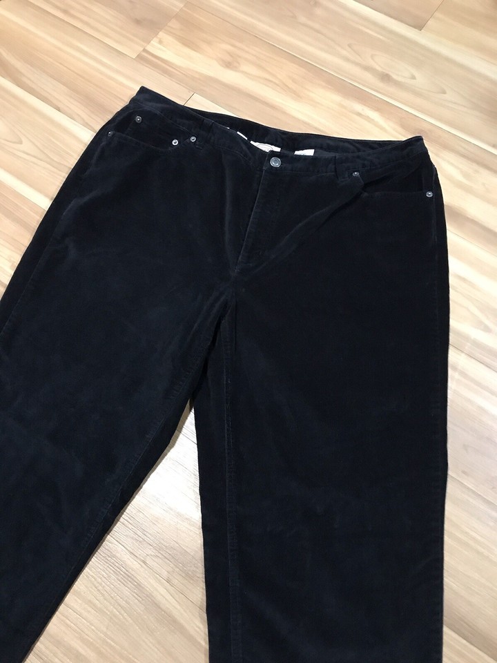 Talbots Woman Black Velvet Pants Size 16W Stretch Classic Fit Slacks | eBay