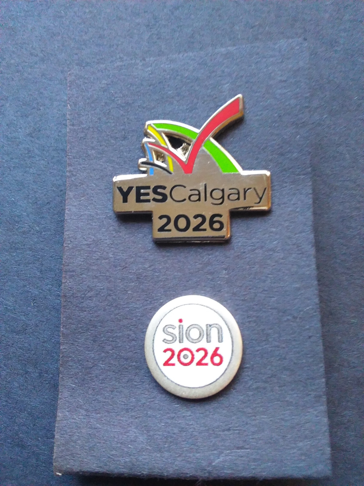 2026 YES Calgary Olympic Bid Pin + 2026 Sion Candidate City Bid Pin ...