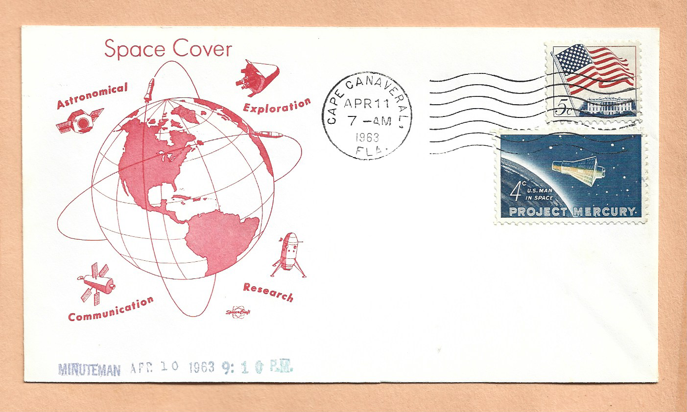 MINUTEMAN LAUNCH APR 11,1963 WALLOPS ISLAND SPACECRAFT SPACE COVER NASA ...