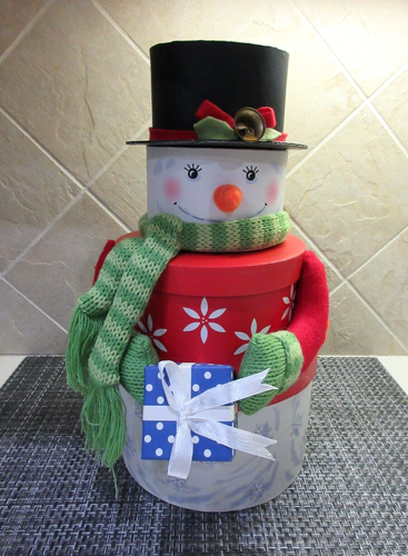 Snowman Stacking Gift Box Set of 3 with Bonus 4th Gift Box Holiday ...