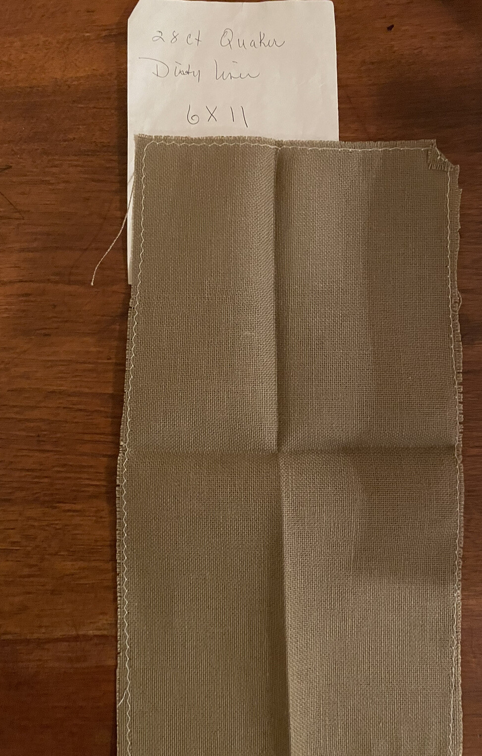 28-Count Quaker Dirty Linen Fabric for Cross Stitch 6" x 11" - Sides ...