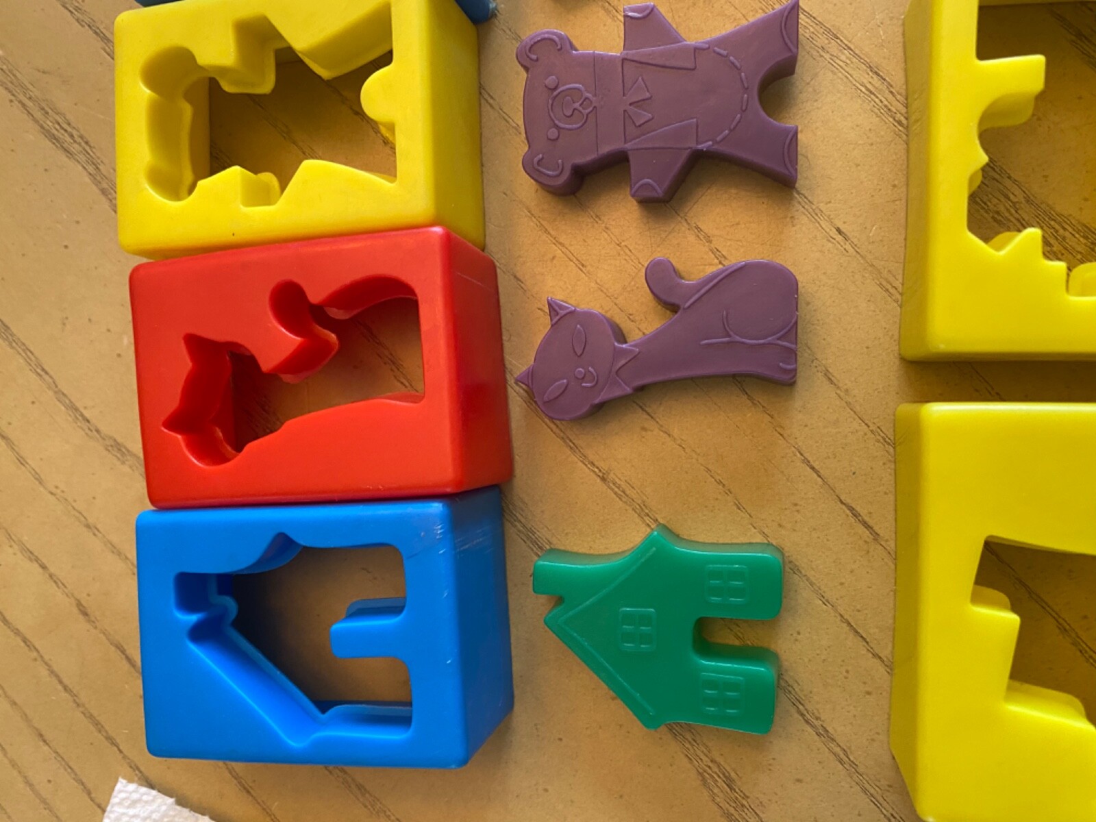 Vintage 1960s-70s Plastic Blocks With Figural Shape Inserts HTF Lot of ...