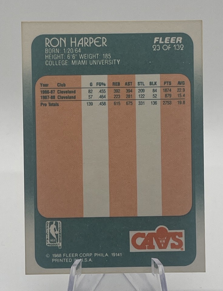 1988-89 Fleer #23 Ron Harper Basketball Cleveland Cavaliers 🏀🔥 | eBay