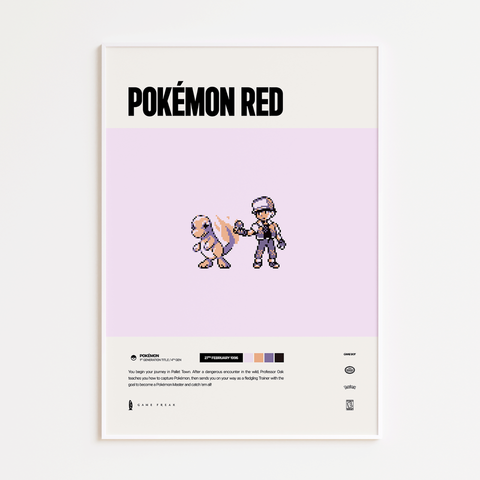 Pokémon Red (1996) Video Game Art Poster / Print | eBay