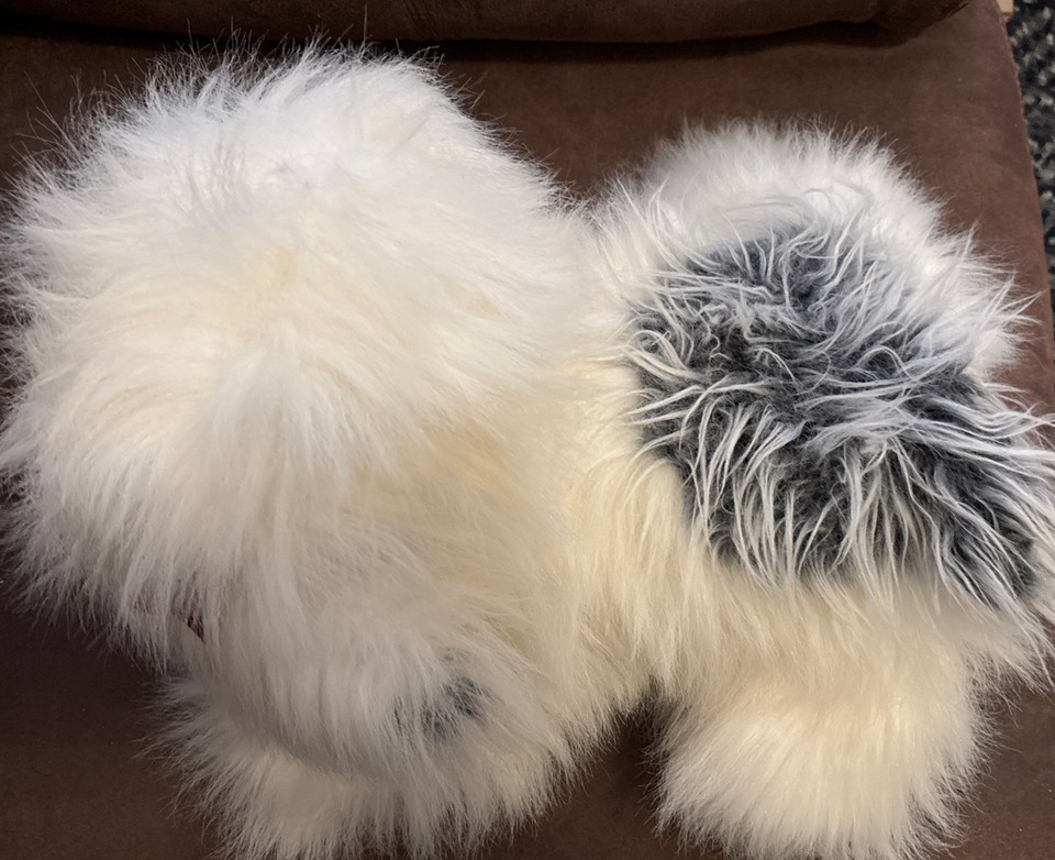 Vintage Old English Sheep Dog Soft 14” Plush Puppy With Red Bow ...