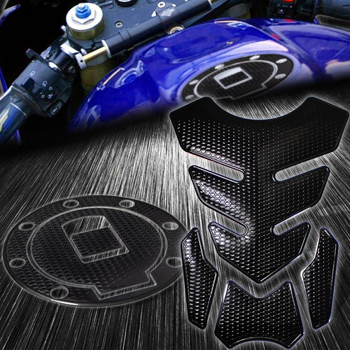 4PCs Perforated Black Tank Pad+Fuel Cap Cover Kit for 98-99 R1/R6 YZF ...