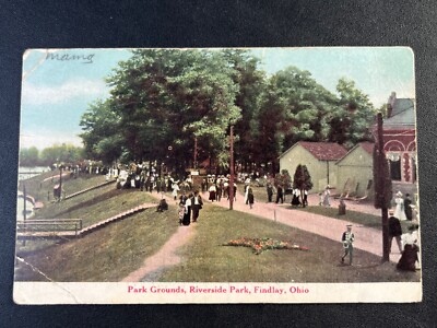 FINDLAY OHIO PARK GROUNDS RIVERSIDE PARK POSTCARD | eBay