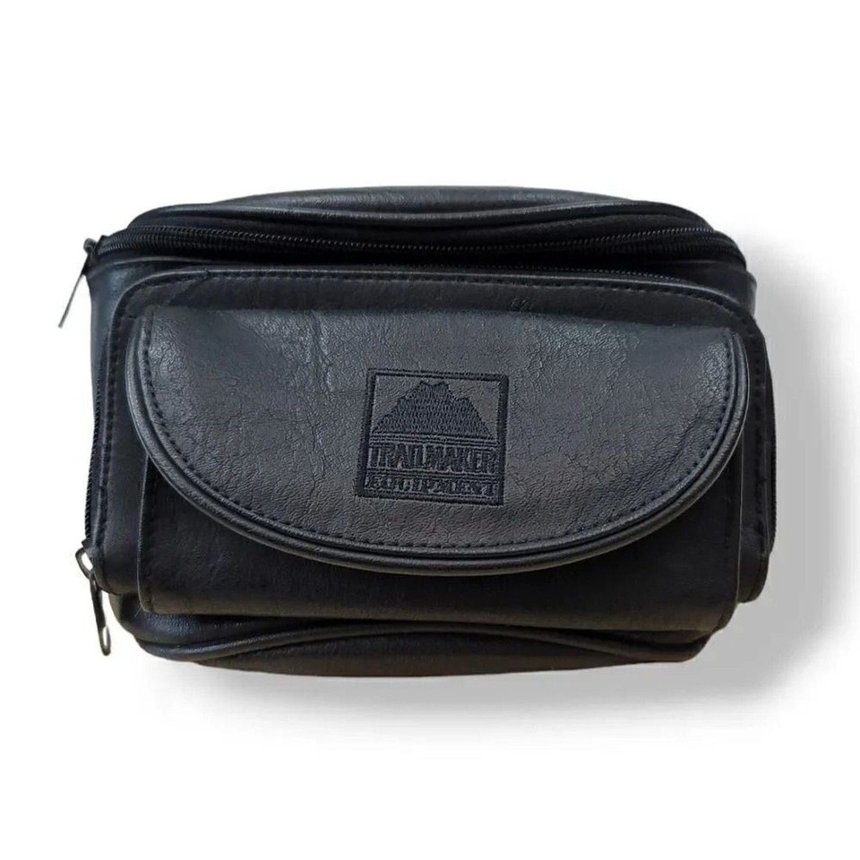 Vintage Trailmaker Equipment Black Leather Adjustable Waist Fanny Pack ...