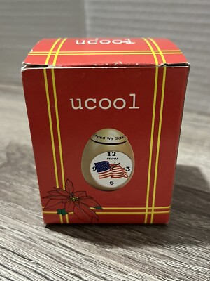 Egg Shaped Clock with American Flag AAA battery operated, works | eBay