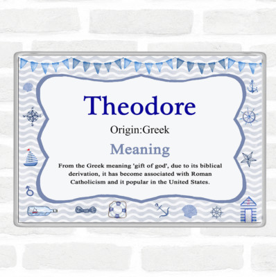 Theodore Name Meaning Jumbo Fridge Magnet Nautical | eBay UK