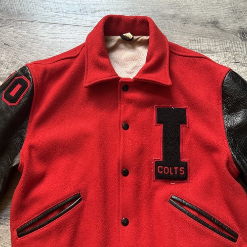 Vintage 50’s Red Texas High School Letterman Jacket by Butwin USA Made ...