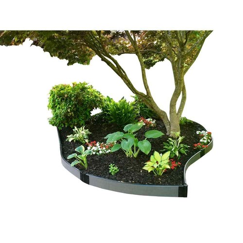 16 ft. Weathered Wood Curved Composite Landscape Edging Kit 2 in ...