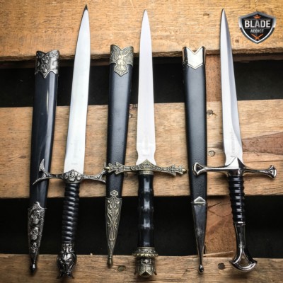 3 PC 13.5" Renaissance Medieval Ornate Fantasy Dagger Short Sword w ...