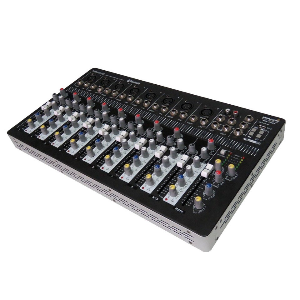 10 Channel Audio Sound Mixer Function Recording Mixing Console Effects ...