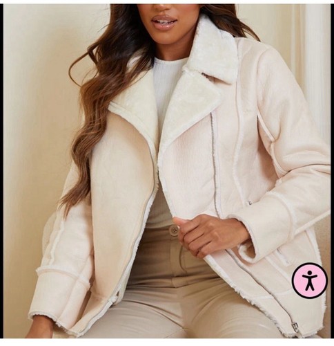 PLT Faux Fur shearling Aviator jacket US4, new with tags | eBay