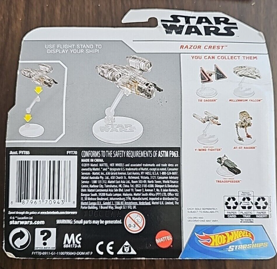 Hot Wheels Star Wars Starships Razor Crest From The Mandalorian Toy for ...