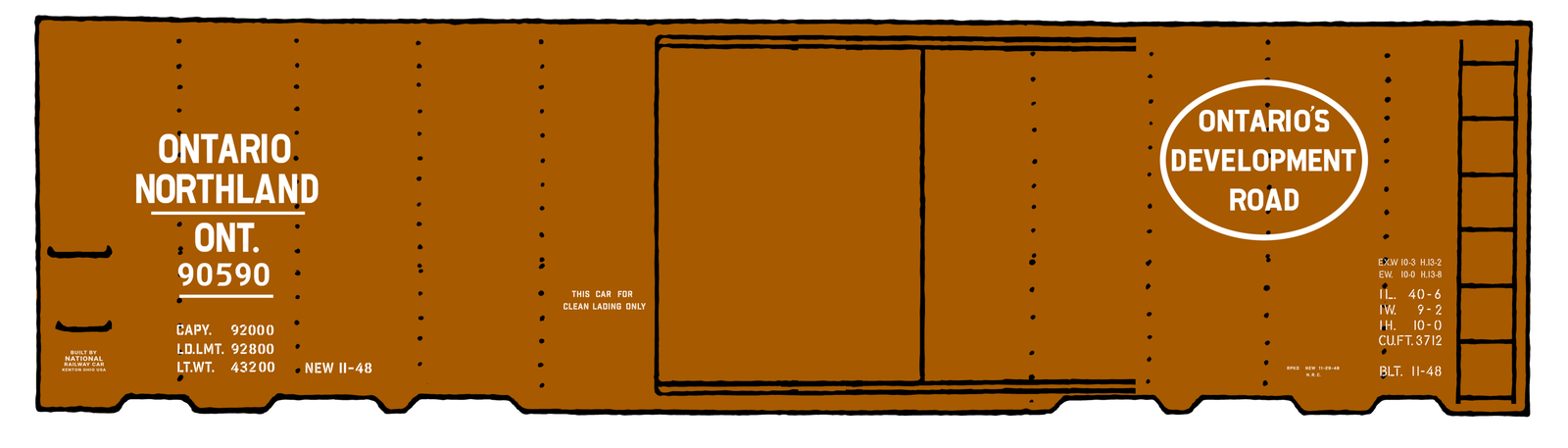 K4 HO Scale Decals Ontario Northland 40 Ft Boxcar Ontario’s Development ...