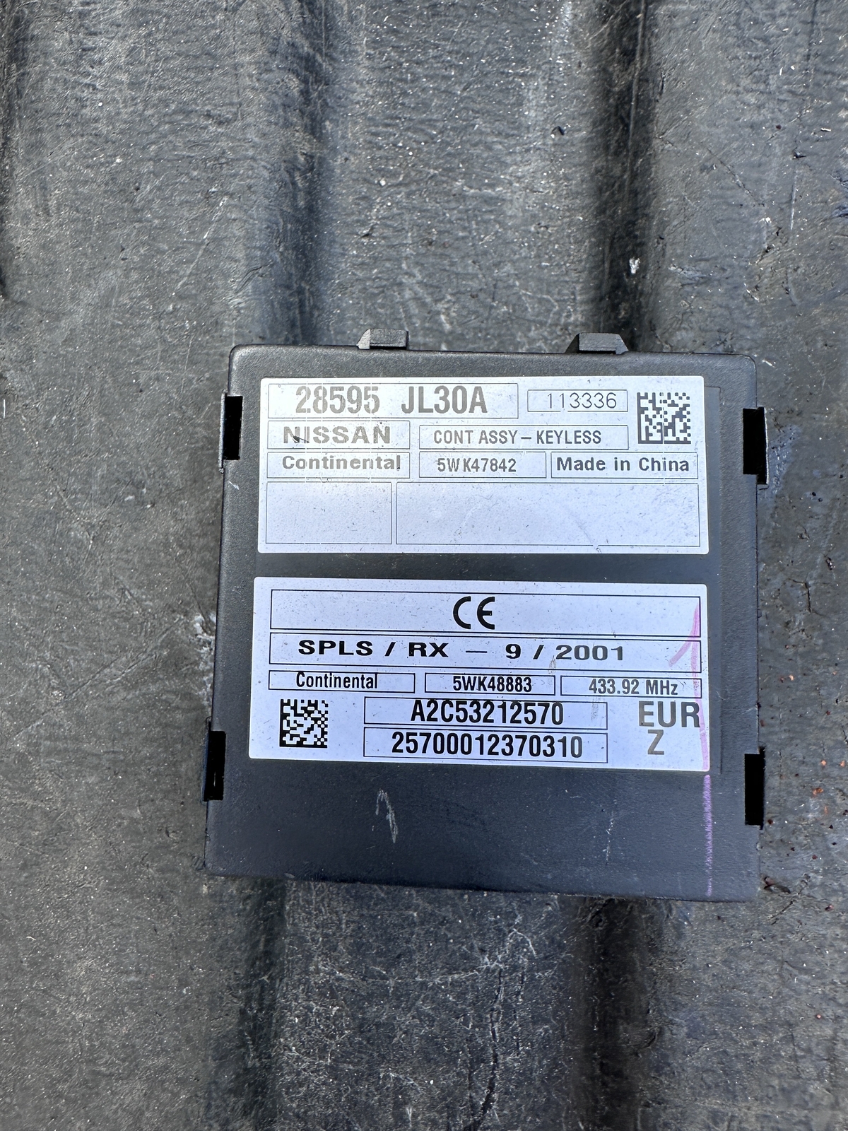 INFINITI FX30 FX35 FX37 FX50 QX70 2012 KEYLESS CONTROL MODULE | eBay