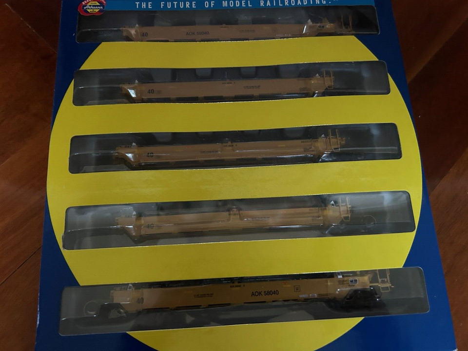 ARKANSAS OKLAHOMA RR GUNDERSON 5 CAR MAXI I WELL DOUBLE STACK CARS HO ...