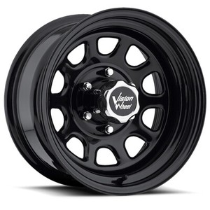 17 inch 17x8 Vision 84H STEEL D WINDOW Gloss Black wheel rim 6x5.5 ...