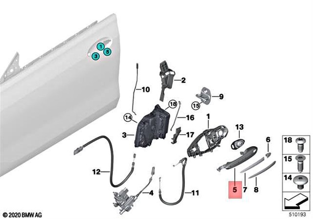 Genuine OEM Front Driver Left Outer Exterior Door Handle For BMW ...