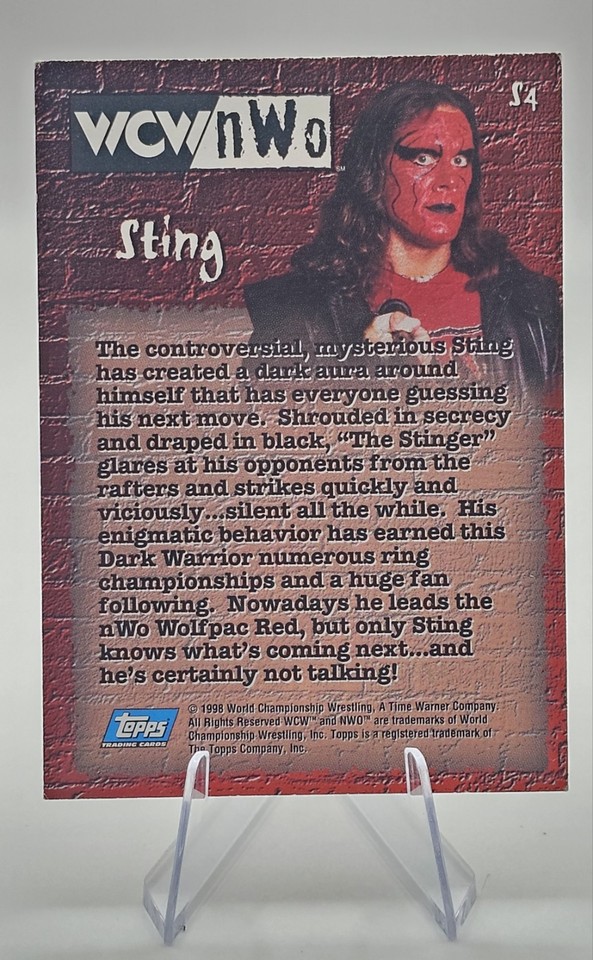 1998 Topps WCW nWo Sting Wrestling Sticker Card WWE WWF AEW Wolfpack ...