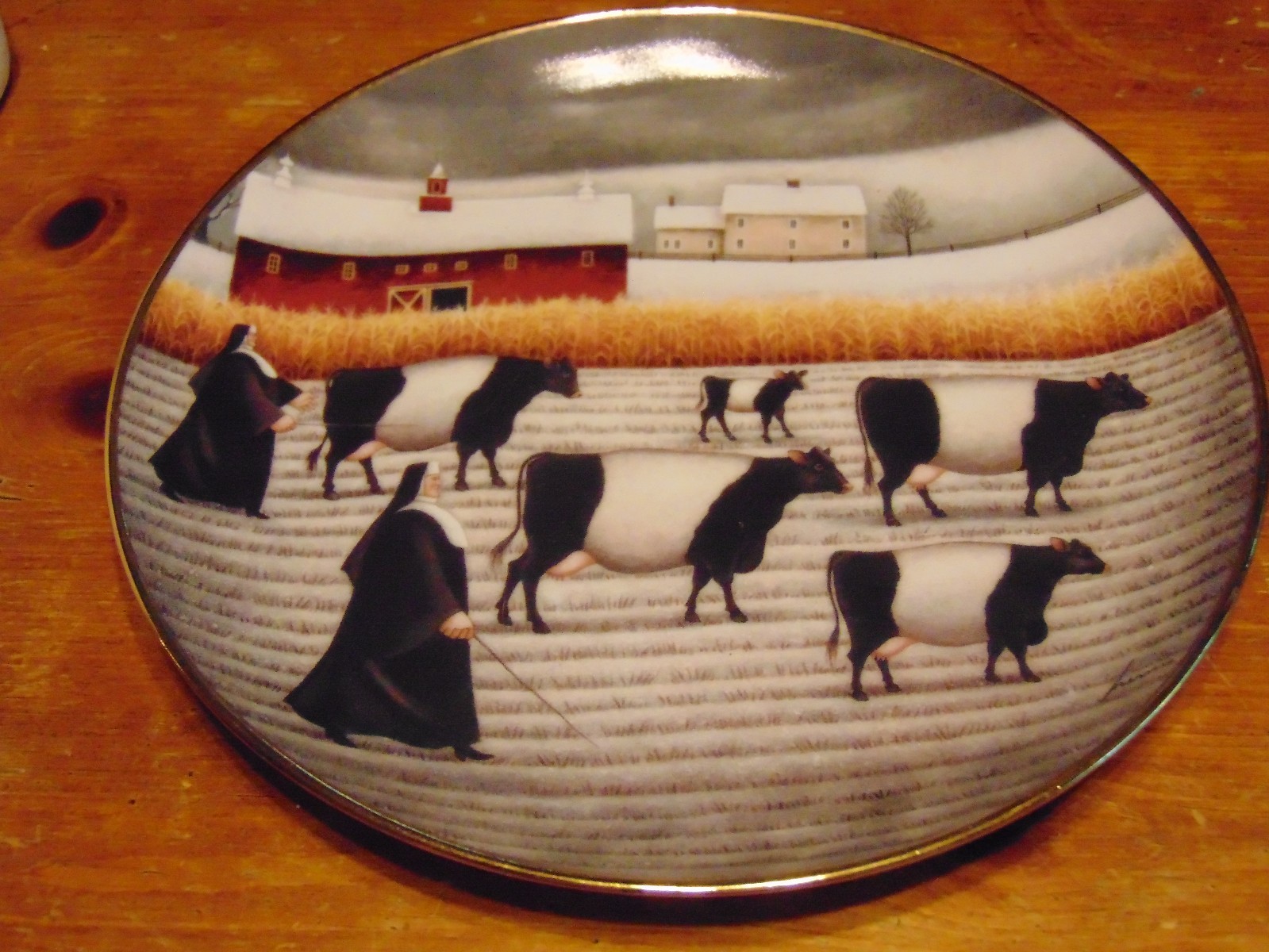 2) Lot of 3 Limited Edition Collectible Decorative Cow Plates American ...