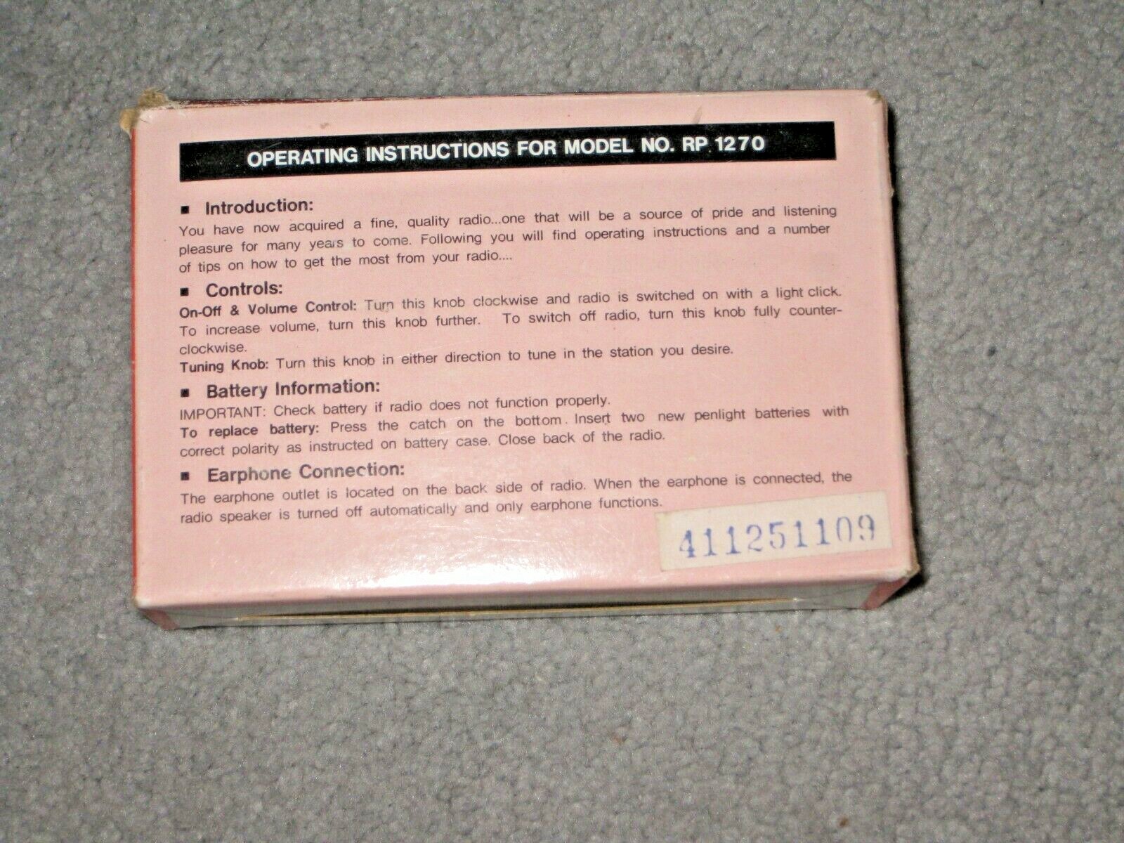 Sanyo RP 1270, am radio In original box (Does not work)