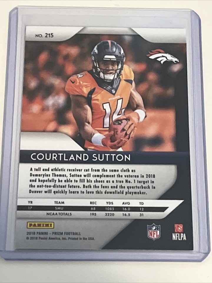 2018 Panini Prizm Football Courtland Sutton Rookie Card RC #215 | eBay