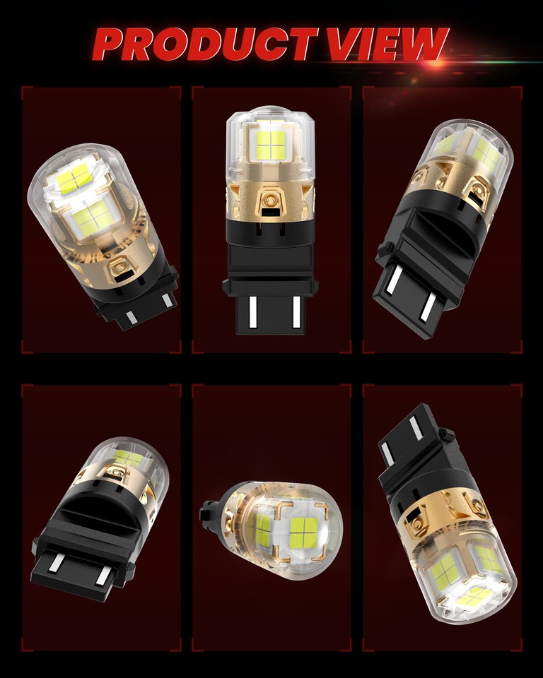 3157 3457 LED Reverse Brake Tail Turn Signal Light Bulbs RED White ...