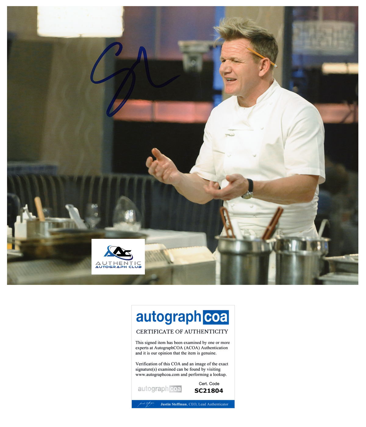 GORDON RAMSAY AUTOGRAPH SIGNED 8x10 PHOTO MASTERCHEF HELL'S KITCHEN ...