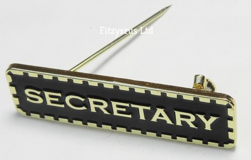 Secretary Lapel Pin Badge Black & Gold Colour Sign Brooch | eBay